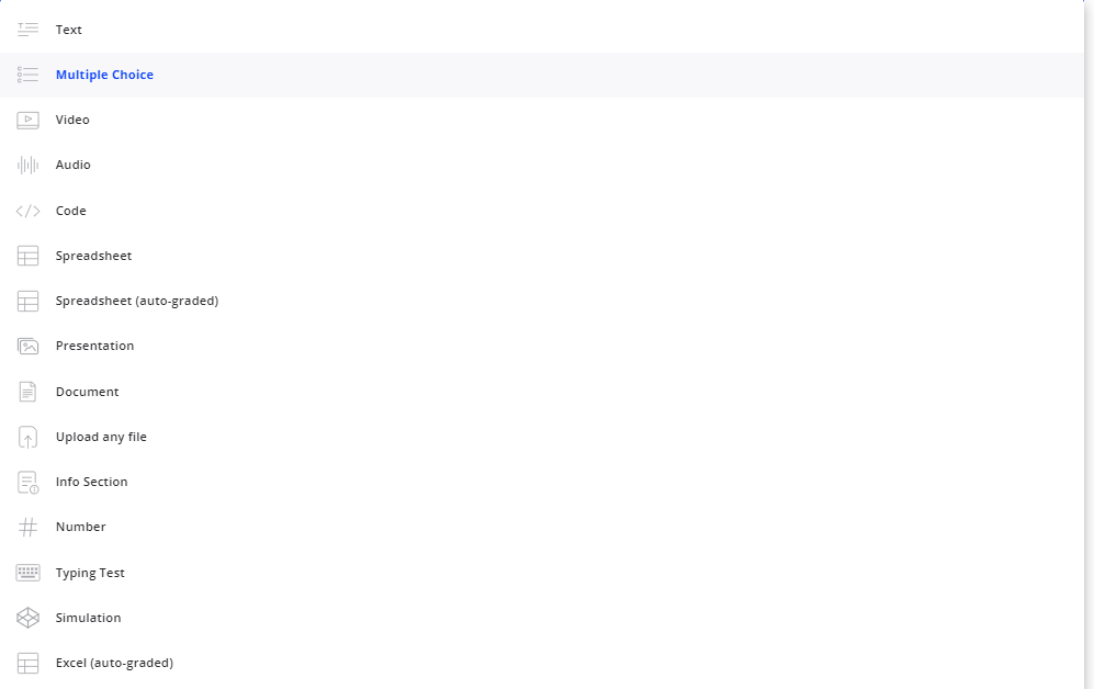 Question Types – Vervoe Help Center